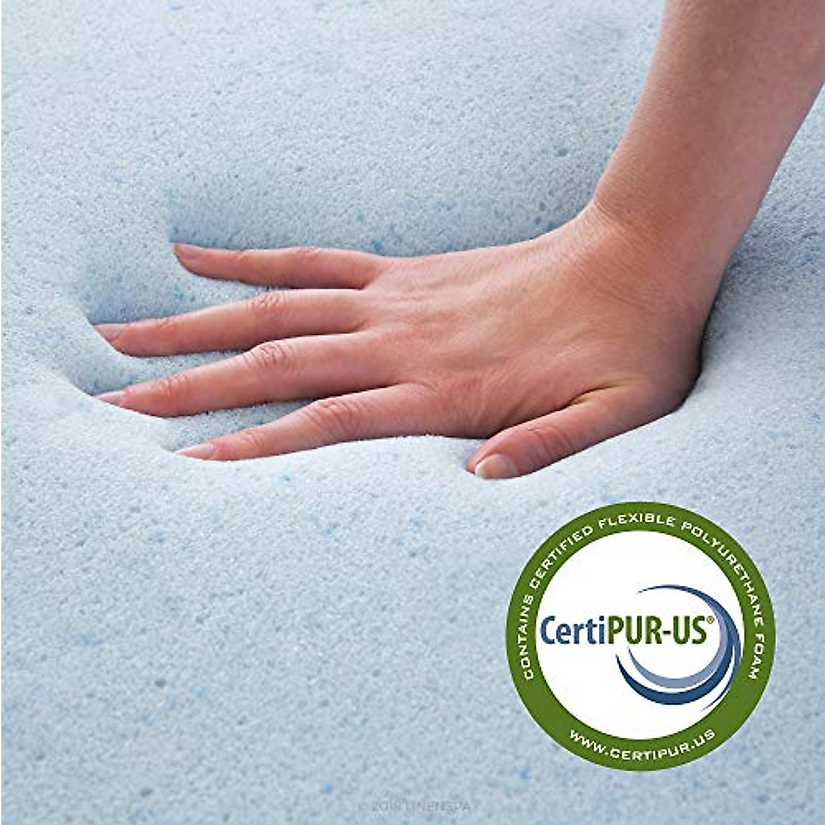 Linenspa 3 Inch Memory Foam Mattress Topper, Gel Infused RV Queen Mattress Topper with Cover, CertiPUR-US Certified