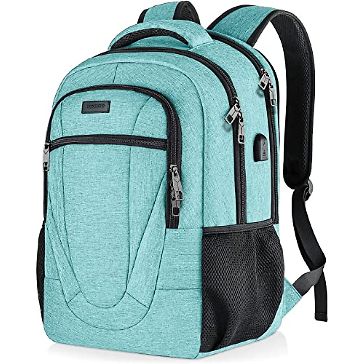 BIKROD Teal Backpack for Women and Men, Extra Large School Backpacks for Teens, Water Resistant Back Pack with USB Charging Port Fits 17 Inch Laptop, Business Anti Theft Durable Computer Bag Gifts