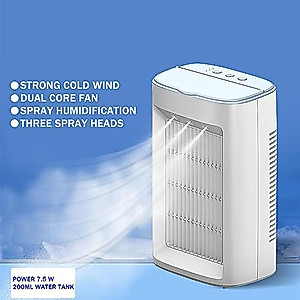 Mini Portable Air Conditioner 3 in 1 USB Portable Air Condition Strong and Durable Personal Humidifier Ideal for Home Office Bedrooms