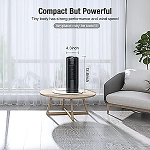 VCK Tower Fan, 80° Oscillating Fan, Portable Desk Fan with 3 Speeds, Quiet Cooling, 13 Inch Personal Small Bladeless Fan for Bedroom Home Office Desktop