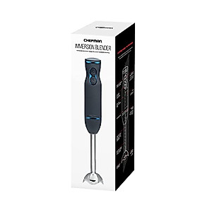 Chefman Immersion Stick Hand Blender with Stainless Steel Blades, Powerful Electric Ice Crushing 2-Speed Control Handheld Food Mixer, Purees, Smoothies, Shakes, Sauces & Soups, Midnight Blue