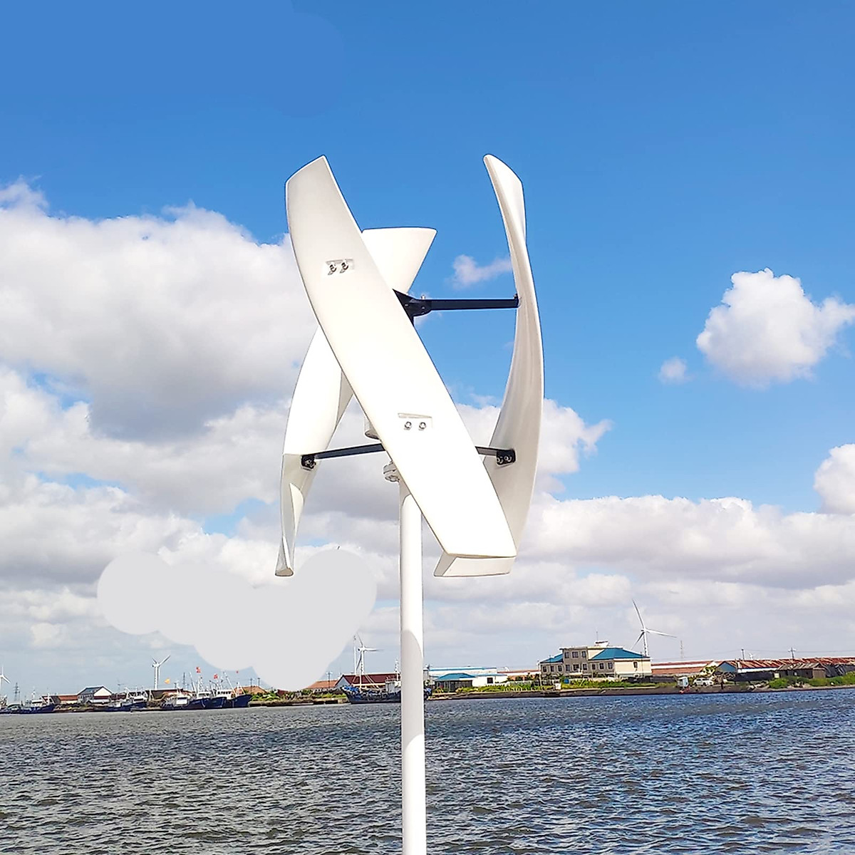 10000W Wind Turbines Generator, Low Noise Low Wind Speed Start 12V 24V 48V 220V Windmill Generator with Controller for Home (White),220v