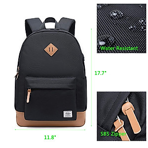 Abshoo Classical Basic Womens Travel Backpack For College Men Water Resistant Laptop School Bookbag (USB Black)