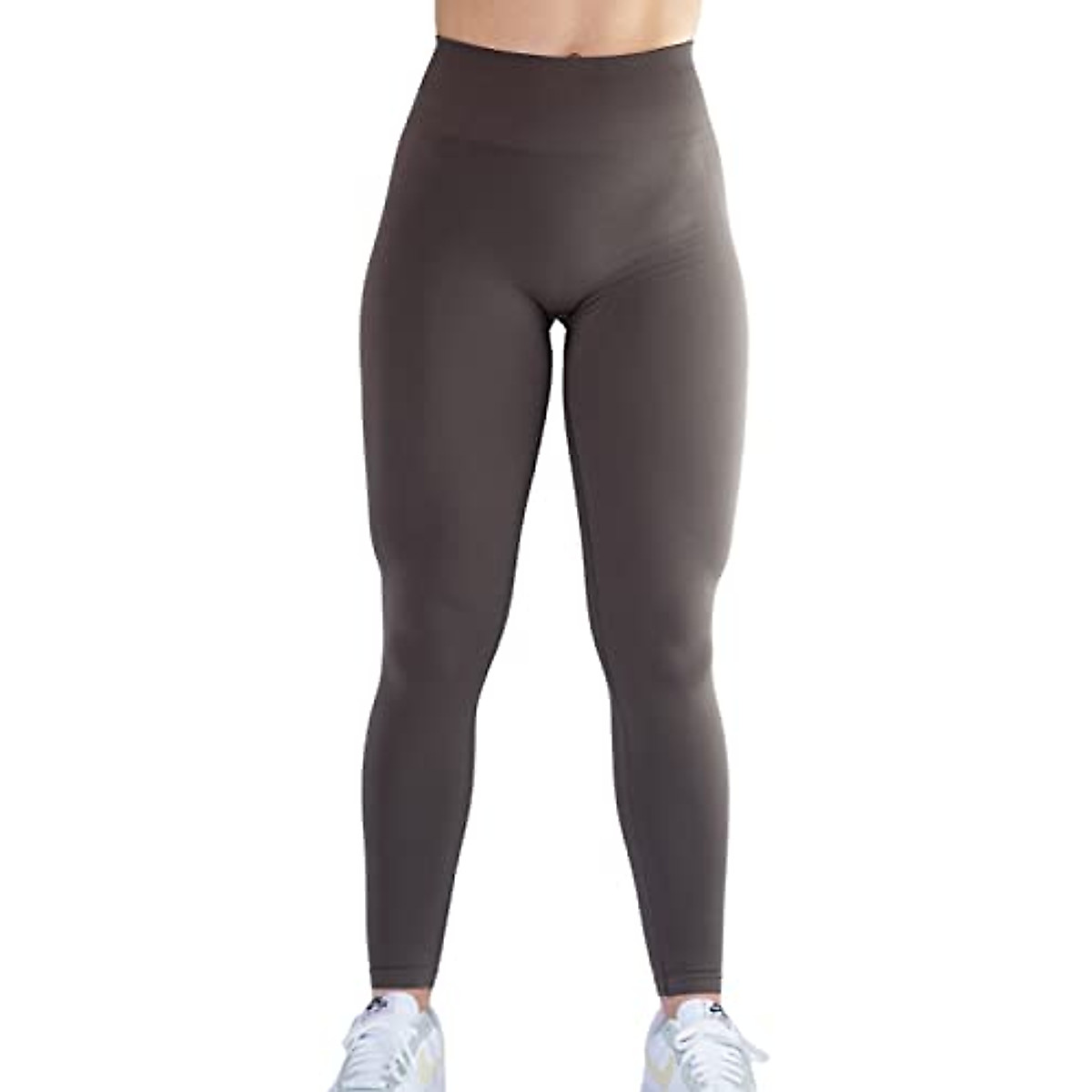 Seamless Scrunch Legging Women Yoga Pants 7/8 Tummy Control Workout Running for Fitness Sport Active Legging-25''（S,Chestnut Brown