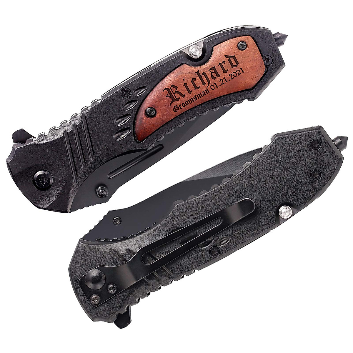 Personalized Knife for Groomsmen - Custom Engraved Pocket Knives for Men - 6 Font Multi-set Option - Groomsmen Gifts for Wedding, Groomsmen Proposal Gift - Bachelor Party, Best Man