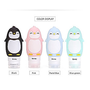 ZOESON Leak Proof Travel Bottles, 3oz Silicone Portable Toiletry Containers for Cosmetics Shampoo Lotion (4pcs/pack)