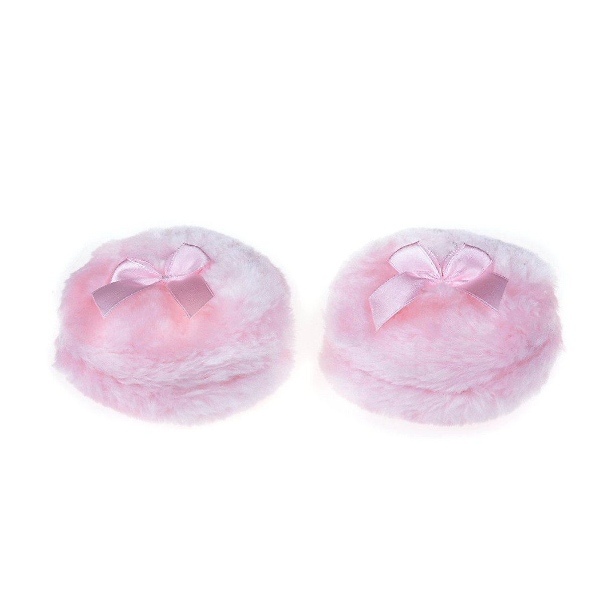 4 Pcs Large Size Ultra Soft Plush Baby Fluffy Powder Puff Comfortable Toddler Body Dusting Powder Puffs Talcum Powders Puff with Cute Bowknot,3.9 Inch (Pink) BY DINGJIN