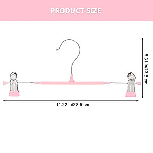 LUOZZY 10Pcs Pants Hangers Skirt Hangers Household Anti-Skid Clip Hangers Pants Accessory - Pink