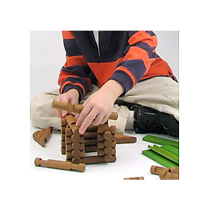Tumble Tree Timbers Wood Building Set – 450 Pieces. Build Log Cabins. Educational STEM Toy