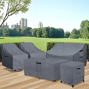 Dalema Outdoor 2-Seater Loveseat Cover,600D Heavy Duty 100% Waterproof Patio Sofa Cover,Furniture Covers for Sofa and Loveseat,76W x 32.5D x 33H Inches,Grey.