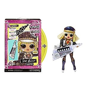 LOL Surprise OMG Remix Rock Fame Queen Fashion Doll with 15 Surprises Including Keytar, Outfit, Shoes, Stand, Lyric Magazine, and Record Player Playset - Kids Gift, Toys for Girls Boys Ages 4 5 6 7+