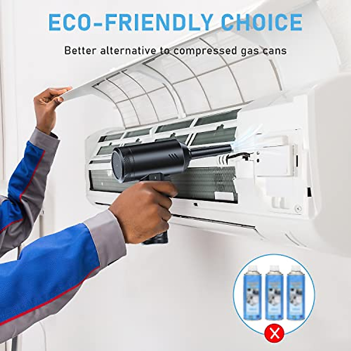 Aluan Compressed Air Duster, 83000RPM Powerful Cordless Dust Blower Stepless Speed 7800mAh Rechargeable Keyboard Cleaner Reusable Electric Air Duster, Replace Compressed Air Cans