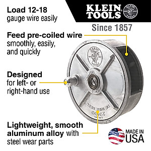 Klein Tools 24700 Tie Wire Reel, Lightweight Aluminum 27450 Tie Wire Reel Pad