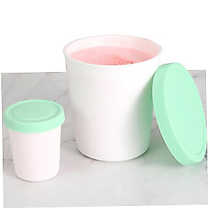 LABRIMP Multifunctional Ice Cream Buckets Reusable Yogurt Bowls Silicone Dessert Cups Storage for Kitchen