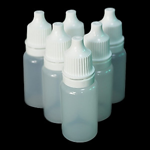 RLECS 50pcs 10ml Empty Plastic Squeezable Dropper Bottles with Caps Eye Liquid Dropper Refillable Bottles, White