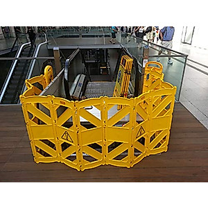 Rubbermaid Commercial 13-Foot Extendable Mobile Safety Sign/Barrier with Locking Straps, Yellow (FG9S1100YEL)