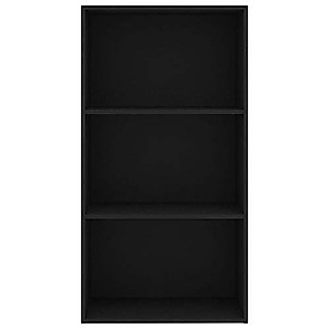 GOLINPEILO 3-Tier Book Cabinet, Storage Organizer, Open Shelf Bookcase Bookshelf, Home Office Furniture Bookcase, Side Cabinet, Black 23.6"x11.8"x44.9" -AA