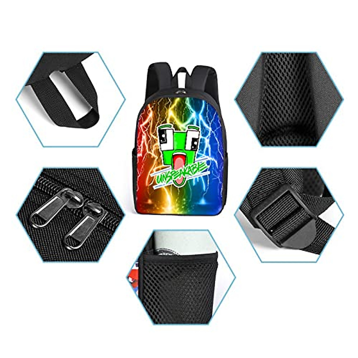 gdnwtstl Boys And Girls Backpack, Teen 3D Printing Game laptop backpack Travel Bag QWB1-One Size