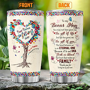 JENOIS Mom Gifts, Tumblers Mothers Mother Women Coffee Ever Handle Mama Day Cups Insulated Funny For, Tumbler 20 Oz With Lid And Straw, Best Bonus Mom