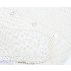 Lilax Baby Girl Knit Sweater Long Sleeve Cardigan (6-9 Months, White)