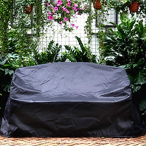 FLR Loveseat Bench Cover Black Waterproof Outdoor Furniture Cover Sofa Loveseat Cover for Outdoor Indoor Garden Furniture Storage Cover S( 52.3x25.7x34.7in)