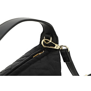 BE SMART Small Women Crossbody Bag with Wavy Embroidery Design Lightweight Casual Shoulder Handbag Simple Fashion Phone Bag Mini Purse for Ladies