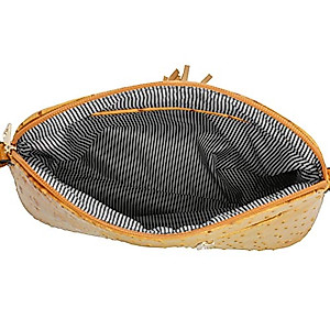 SG SUGU Crocodile Pattern Lightweight Medium Dome Crossbody Bag Shoulder Bag with Tassel | Mustard