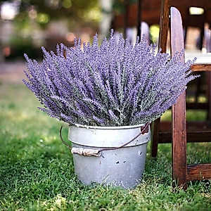 KLEMOO 24 Pieces Artificial Lavender Flowers for Wedding Decor and Table Centerpieces, Lifelike Fake Plant Bouquet to Brighten up Your Home Kitchen Garden and Indoor Outdoor Decor (Purple)