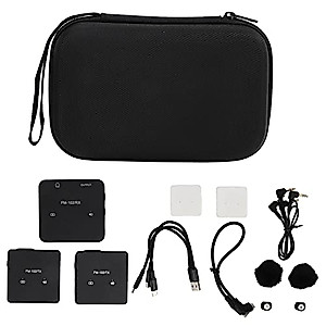 Wireless Lavalier Microphone, for DSLR Cameras Camcorders Mobile Phone Computer Sound Card, Noise Reduction Omnidirectional Clip On Mic System, for Recording