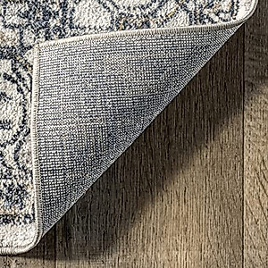 nuLOOM Evanna Faded Medallion Machine Washable Area Rug, 7' 10" x 10', Beige