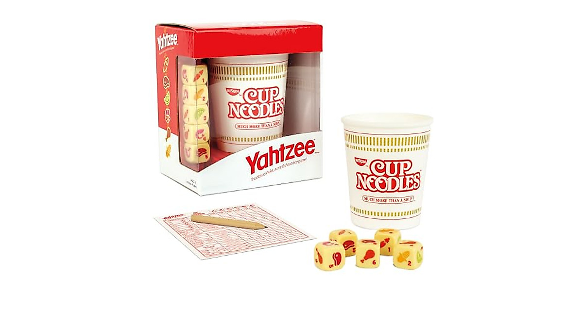 USAOPOLY Yahtzee Cup Noodles - Fun Ramen-themed Travel Dice Game