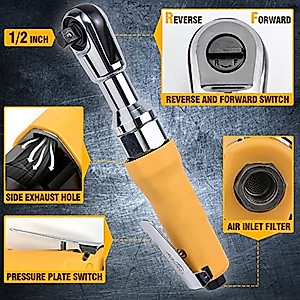 Air Ratchet Wrench, 1/2-Inch Professional Pneumatic Ratchet Wrenches by Autolock