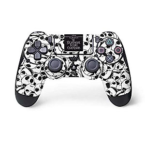 Skinit Decal Gaming Skin Compatible with PS4 Controller - Officially Licensed Disney The Nightmare Before Christmas Jack Skellington Pattern Design