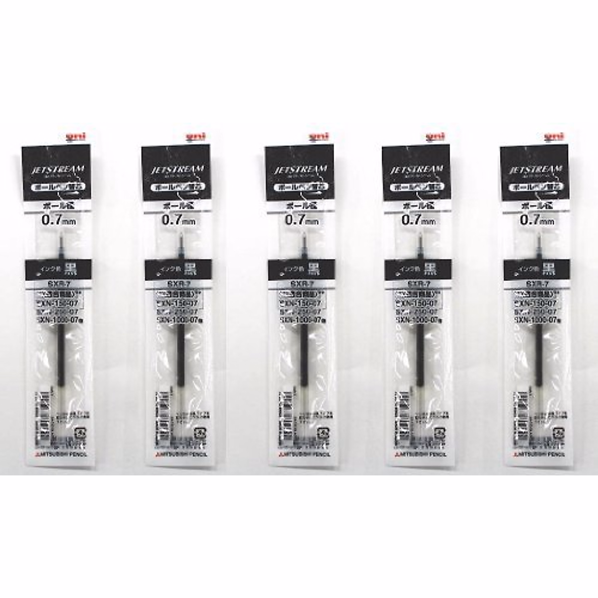 uni-ball Jetstream Fine Point Roller Ball Pens Refills for Standard Pen Type -0.7mm-black Ink-value Set of 5