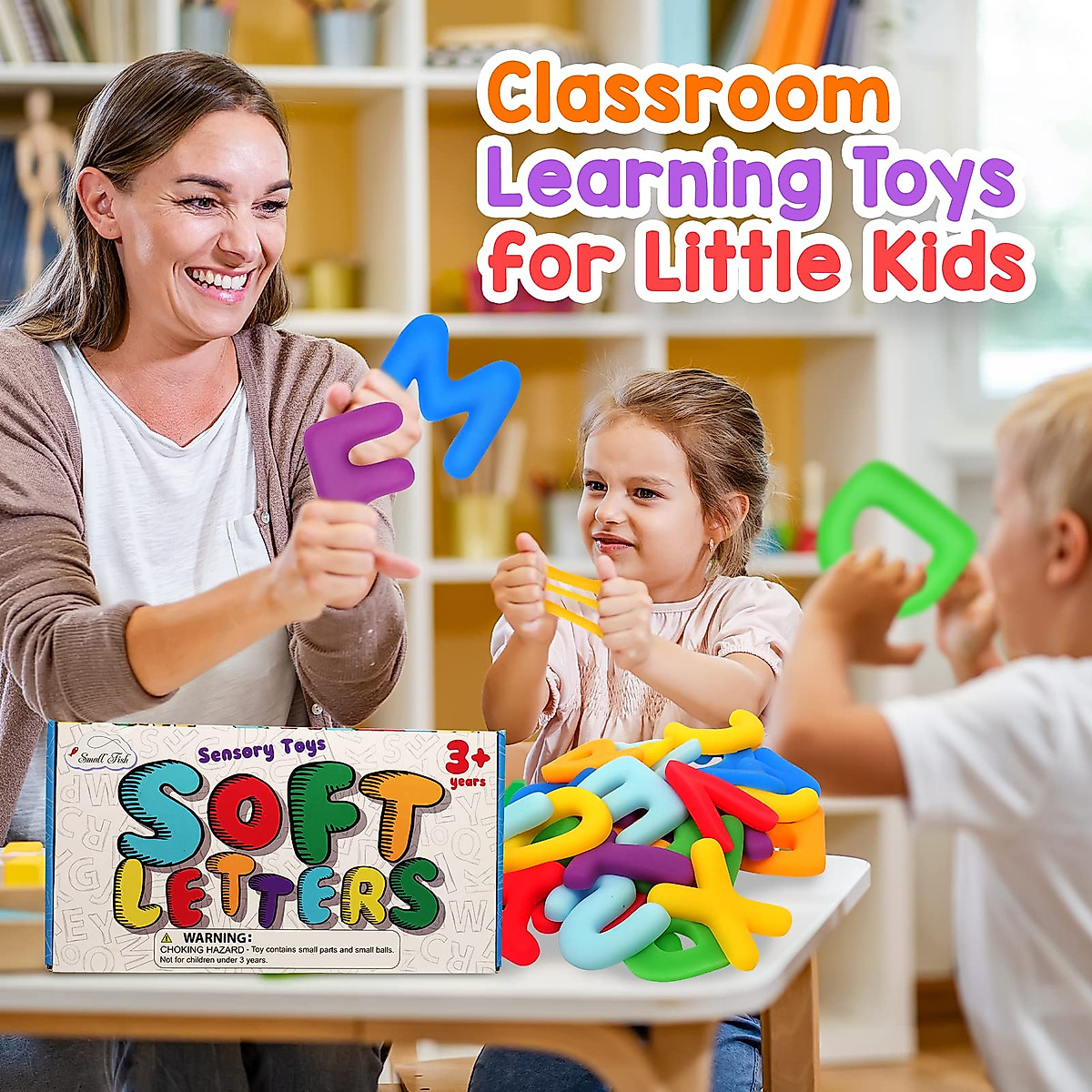 Alphabet Letters Sensory Toys for Toddlers: ABC Learning Educational Montessori Toys Preschool Activities for Kids 3 4 5 6 Years Old, 26pcs Squishy Fidget Toys for Autistic Children, Uppercase