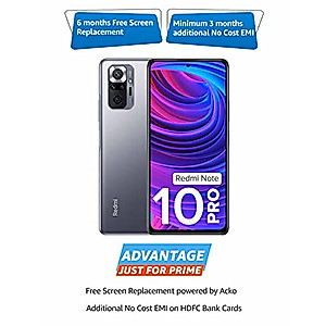 redmi Xiaomi Note 10 Pro 4G Volte 128GB + 6GB Factory Unlocked 6.67" 64MP Quad Camera Night Mode (not Verizon Sprint Boost Cricket) (w/Fast Car Charger Bundle) (Glacial Blue)