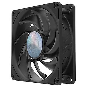 Cooler Master SickleFlow 92 All-Black Square Frame Fan, Air Balance Curve Blade, Sealed Bearing, 92mm PWM Control for Computer Case & Air Coolers