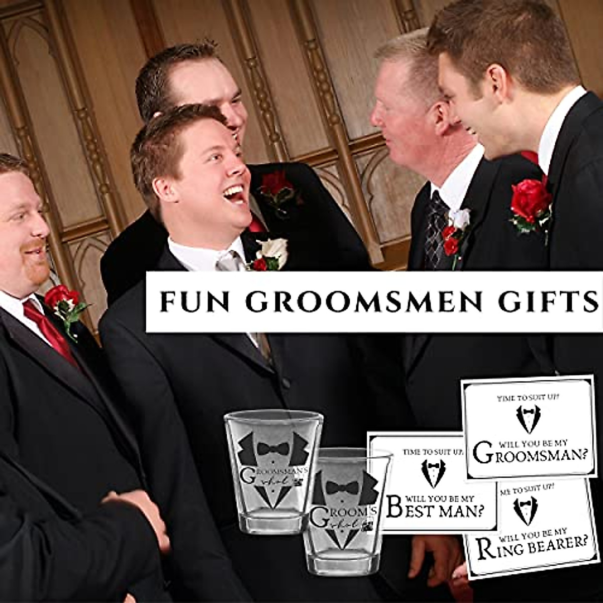 12 Groomsmen Shot Glasses - 11 Groomsman Shot Glasses 1 Groom Shot Glass, Wedding Shot Glasses Groomsmen Proposal Gift, 14 Will You Be My Groomsmen Cards -10 Groomsmen 2 Best Man 2 Ring Bearer