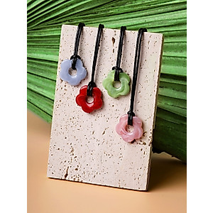 OJERRY Preppy Kawaii Cool Baby Blue Flower Cord Necklace Cute Coolest Accessories Waterproof Summer Esentials Friendship Necklaces Gift for Women Trendy Stuff