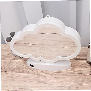 Uonlytech 3pcs Christmas Decor Dining Room Table Decor Led Christmas Lights Small Night Light Mirror Light 3D Mirror Battery Operated Light Lamp Decorate The Sign Base Decorations Romantic