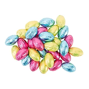 Easter Chocolate Eggs, Multicolored Foil Wrapped Milk Chocolate, Kosher Half-Pound Approx. 45 Eggs