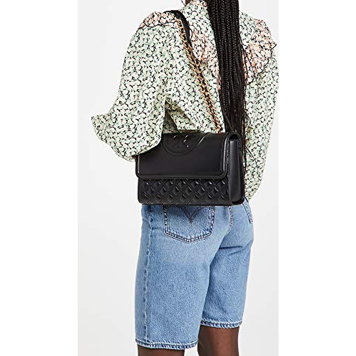 Tory Burch Women's Fleming Convertible Shoulder Bag, Black, One Size