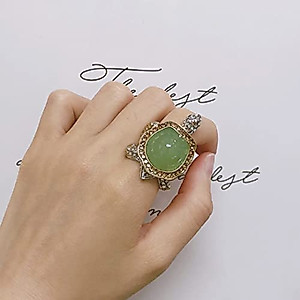 OIDIMS Cute Turtle Rings Cubic Zirconia Statement for Women Men Personalized Animal CZ Crystal Knuckle Middle Finger Band Fashion Jewelry Gifts Birthday Bff Christmas (7)