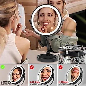 SanaWell Wall Mounted Makeup Mirror, 7X Magnifying Mirror with Lights, 8 Inch Double Sided HD Mirror [One Button Switch],Extendable Arm 360° Swivel Shaving Cosmetic Mirror Powered by Plug-in AC Cord