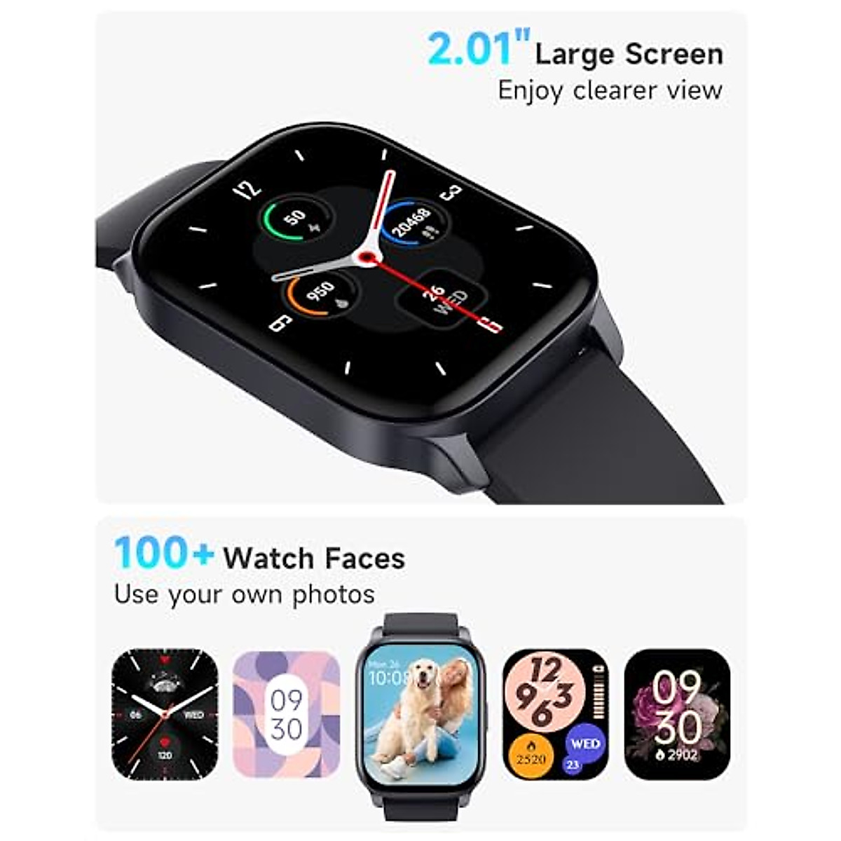 TOOBUR Smart Watch for Men Women, Answer/Make Calls, Alexa Built-in, Fitness Tracker, Heart Rate/Sleep Tracker/100 Sports/IP68 Waterproof, Smartwatch Compatible Android iOS