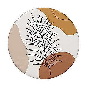 Boho Line Art Leaves PopSockets Swappable PopGrip