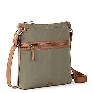 The Sak Esperato Nylon Flat Crossbody in Eco Twill, Adjustable Repreve Webbing Strap, Olive