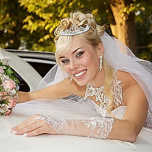 inSowni 6 Pack Decorative Sparkling Rhinestone Silver Metal Crown Headbands Tiaras Wedding Bridal Birthday Party Prom Headpieces Hair Accessories for Women Flower Girls Teens Kids (12pcs Silicone Cover for Comfort Wear Included)