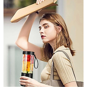 Meichoon Portable Blender Cup USB Charging Juice Mug 530ml/18.7oz 6 Blades with Carrying Strap for Juice Vegetable Smoothie Milkshake LB38 White