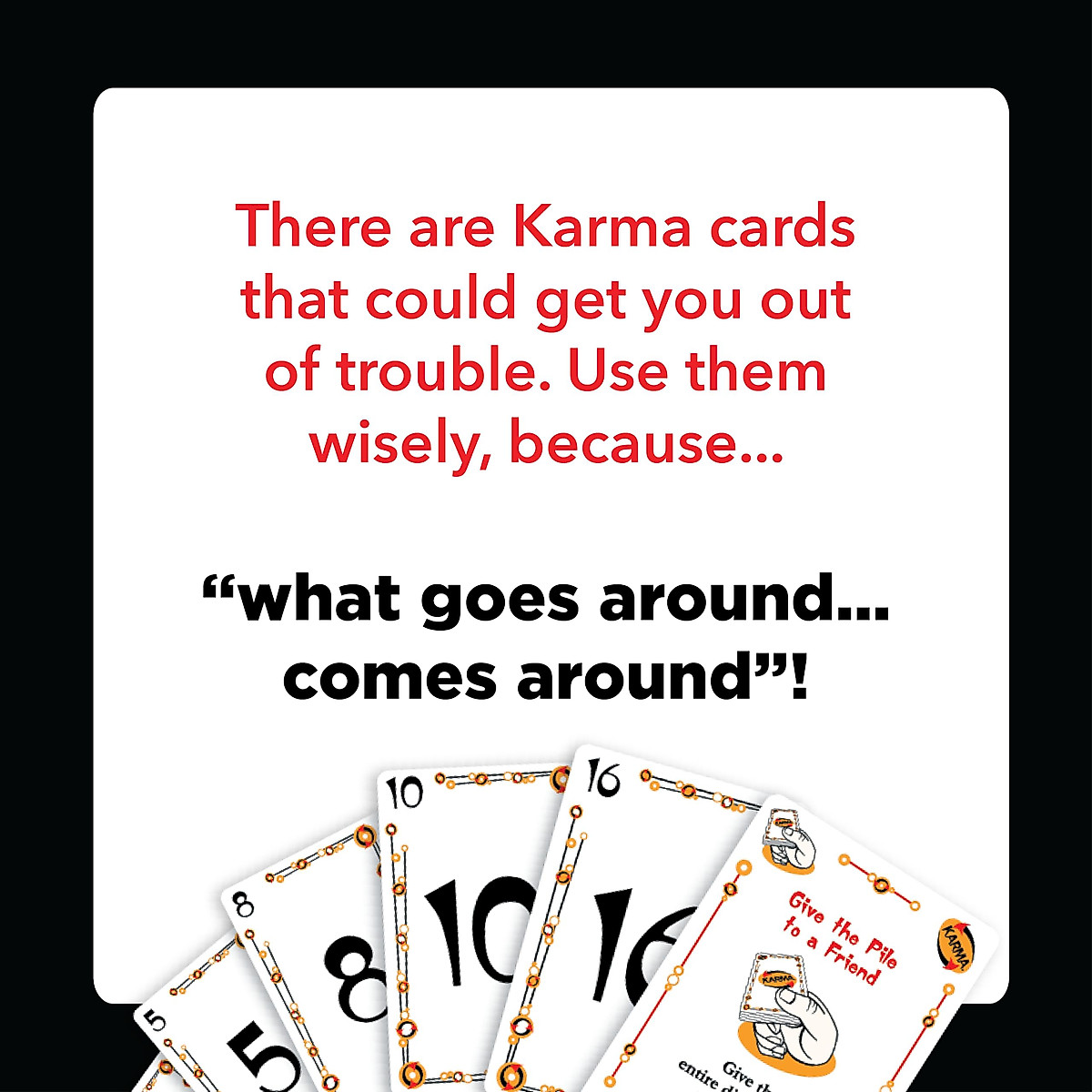 KARMA Card Games – Kids Games, Family Games Night, Card Games for Kids, Multi-Player, Screen Free, Travel Games, Playing Cards, What Goes Around, Comes Around, Ages 8+